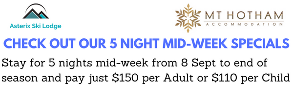 5 Night Mid-Week Special – Asterix Lodge – Mount Hotham Accommodation